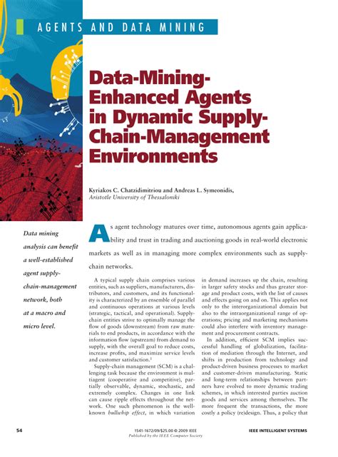 Pdf Data Mining Enhanced Agents In Dynamic Supply Chain Management Environments