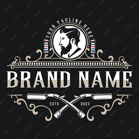 Premium Vector Barbershop Logo Design With Razor Illustration And