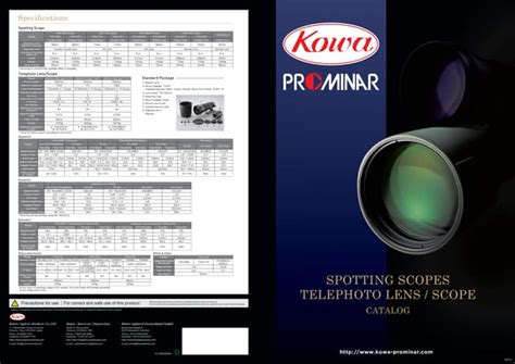 Spotting Scopes Catalog Kowa Optics Trade Pdf