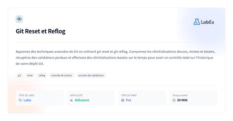 Tutoriel Git Reset Et Reflog Maîtriser L Historique De Votre Dépôt Labex