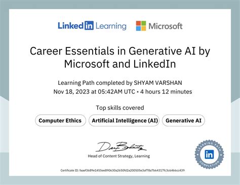 Completed Generative Ai Course On Linkedin And Microsoft Shyam Varshan Posted On The Topic