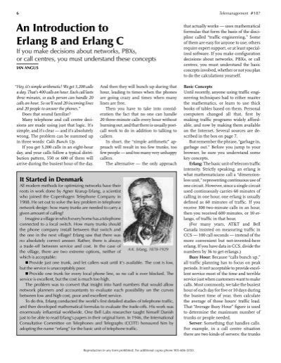 An Introduction To Erlang B And Erlang C Voip Information