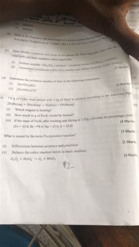 I Molality Ii Molarity B What Is The Frequency And Wavelength Of A