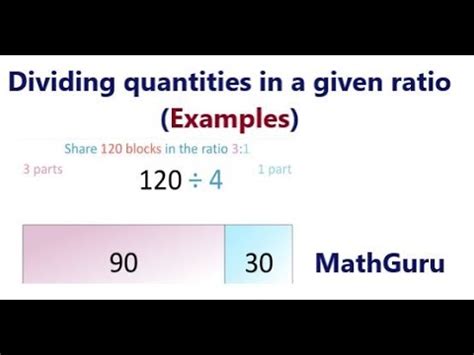 Dividing Quantities In A Given Ratio Examples YouTube