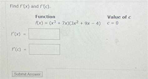 Solved Find F′x And F′c Function