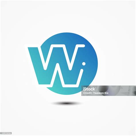 Vector Round Symbol Letter W Design Minimalist Stock Illustration