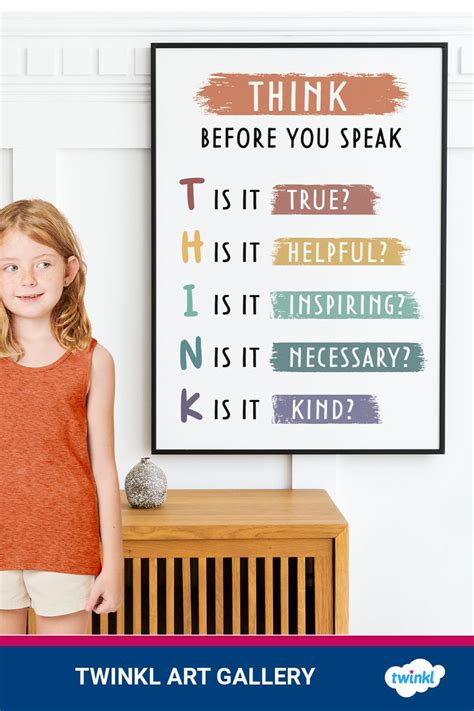 Think Before You Speak Pastel Colours Poster Think Before You Speak
