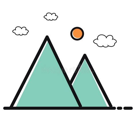 Mountain And Cloud Vector Logo Stock Vector Illustration Of Logo