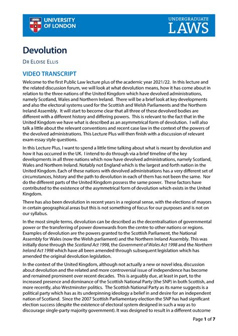 lecture plus public transcript devolution video transcript welcome to
