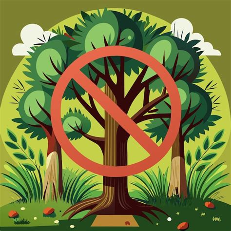 A Sign That Has A Tree In It Premium Ai Generated Vector