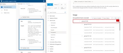 GroupedList Has An Accessibility Issue Regarding ARIA Attributes Issue Microsoft