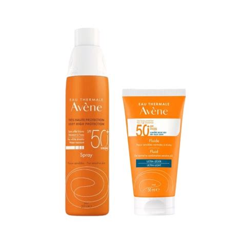 Avène Pack Spray Solaire Spf50 Peaux Sensibles 200ml Fluide Ultra