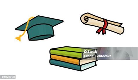 모자 두루마리 책 졸업 기호 학교 말기 졸업식 그리기 클립 아트 낙서 벡터 요소 교육에 대한 스톡 벡터 아트 및 기타 이미지 교육 낙서 드로잉 대학교 Istock