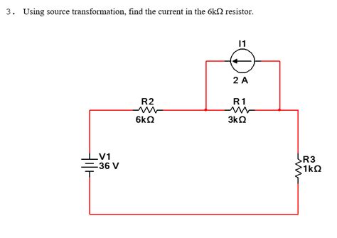 Solved 3 Using Source Transformation Find The Current In The 6k