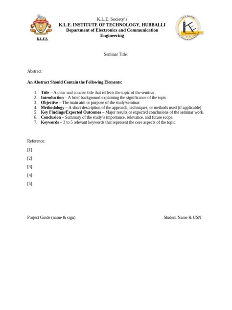 Seminar Abstract Formt Pdf