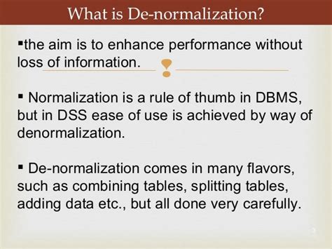 Dwh Lecture 07 Denormalization