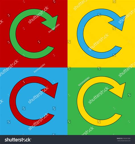 Pop Art Repeat Simbol Icons Vector เวกเตอร์สต็อก ปลอดค่าลิขสิทธิ์ 256307308 Shutterstock