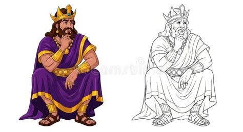 King Midas Coloring Page Legendary King In Color And Outline Style For