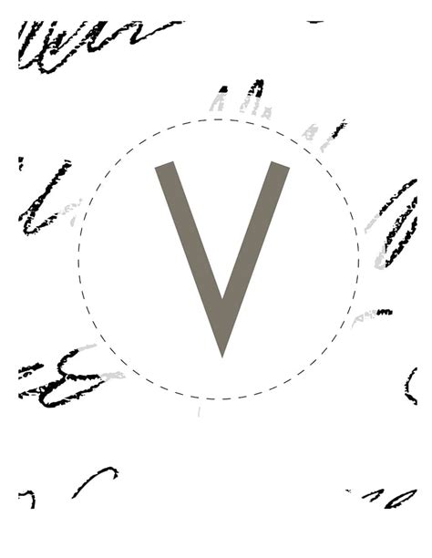 Printable Brush Stroke Pattern Banner Letters V Free Download And Print For You