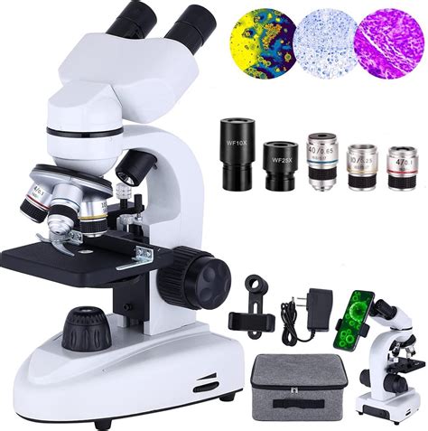 Composite Binocular Microscope Wf10x And Wf25x Eyepieces 40x 1000x