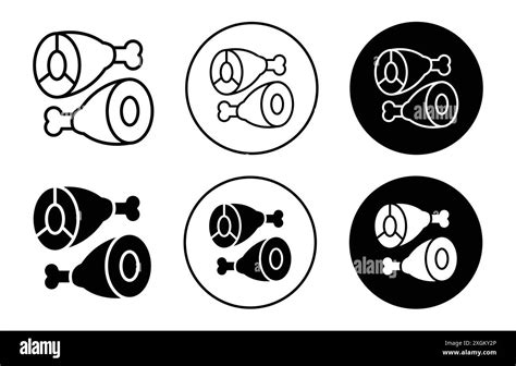 Meat Icon Logo Sign Vector Outline In Black And White Color Stock Vector Image And Art Alamy