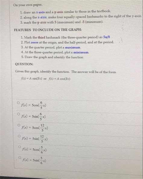 Solved On Your Own Paper 1 Draw An X Axis And A Y Axis Chegg Com