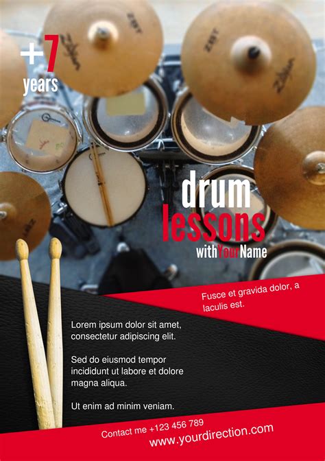 Drum Lessons A5 Promotional Flyer