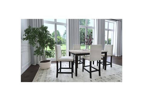 Greystone 5 Piece Counter Height Dining Set Table And Four Chairs