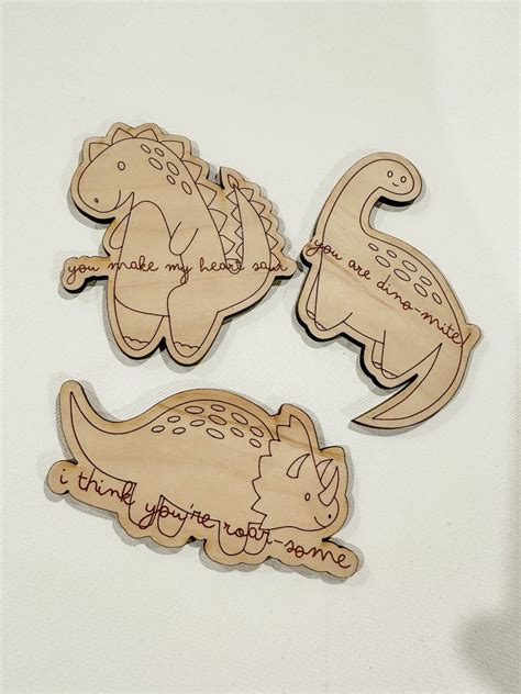 Dinosaur Valentines Scoring Laser Files Cute Pun Dinosaur Etsy