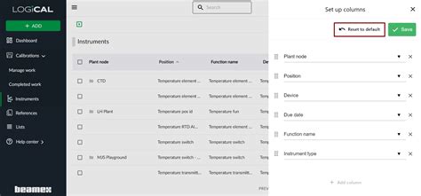 Column Configurator Logical Help