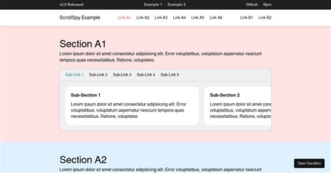 React Scrollspy V2 Demo Forked Codesandbox