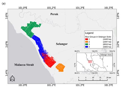 Map Of Rice Field Cropping Patterns In A Selangor State B Kedah Download Scientific