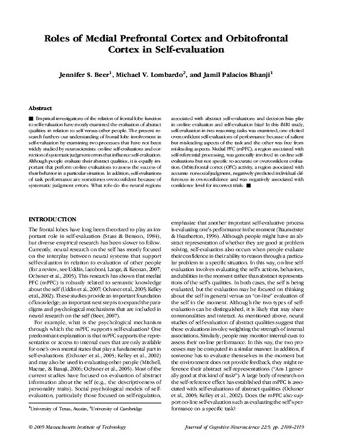 Pdf Roles Of Medial Prefrontal Cortex And Orbito Frontal Cortex In