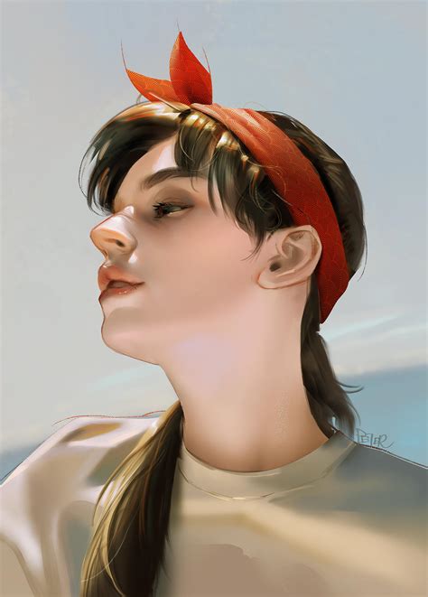 Фото Темноволосая девушка с повязкой на голове