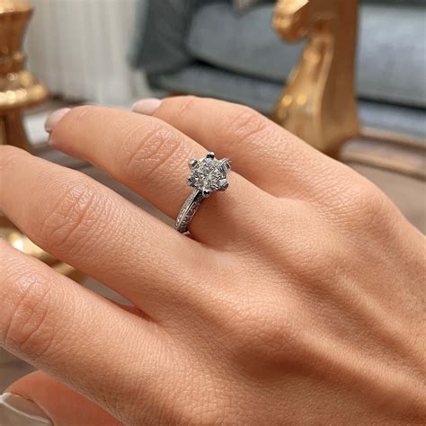 Engagement Ring 2 Carat Diamond Engagement Ring Set 14k White Gold