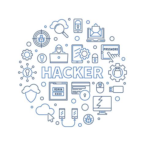 Hacker Vector Round Concept Linear Illustration Vector Art At Vecteezy