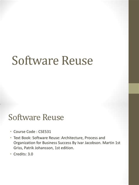software reuse pdf component based software engineering digital technology
