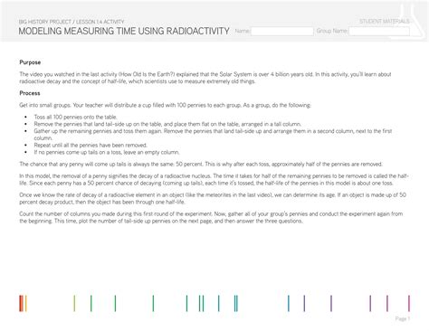 lesson 1 4 activity modeling measuring time using radioactivity pdf