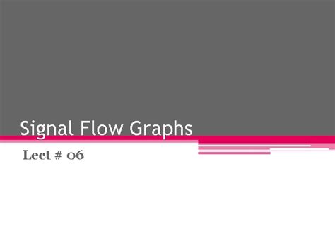 Signal Flow Graphs Lect 06 Definition A Signalflow