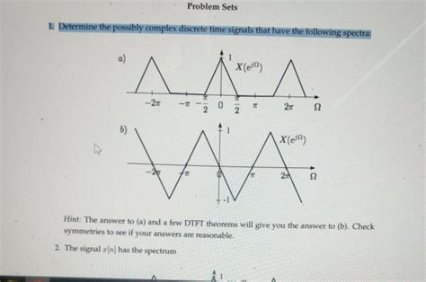 Solved Problem Sets Determine The Possibly Complex Chegg Com