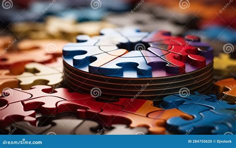 The Puzzle Of Success Teamwork Strategy And Innovation Interlocked Generated By Ai Stock