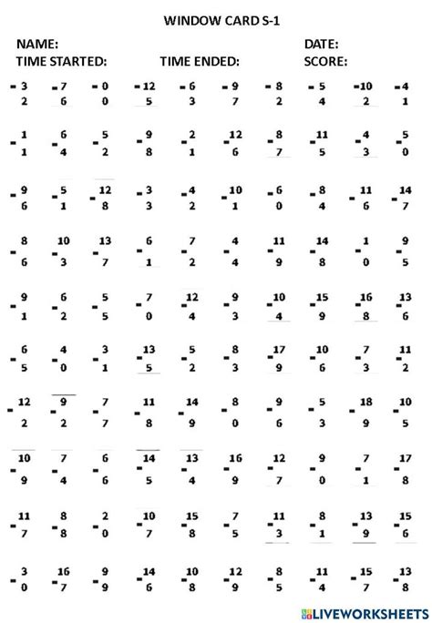 Addition Window Card For Grade 1 Printable
