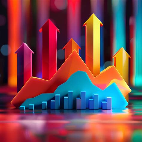 Premium Photo A Colorful Graphic Of A Rising Bar Chart With A Rising Bar Chart In The