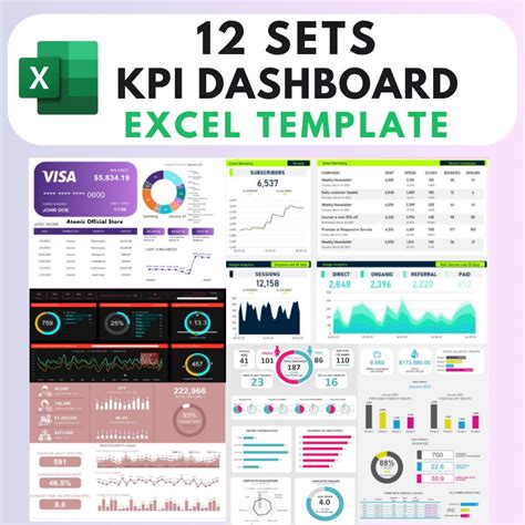 Excel Template 12 Sets Kpi Dashboard Excel Template Fully Editable Excel Templates For