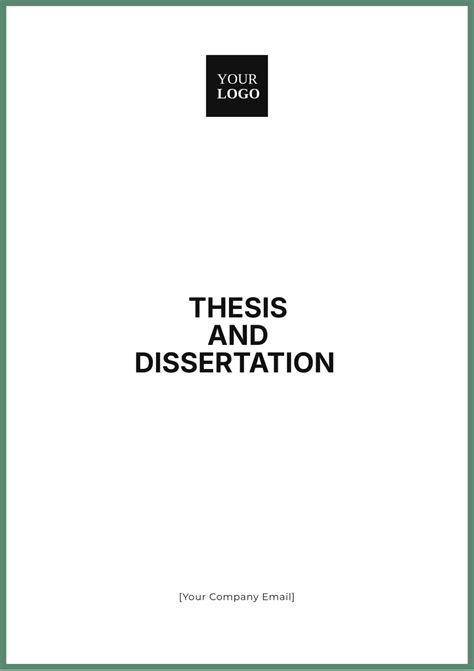 Free Thesis Templates To Edit Online