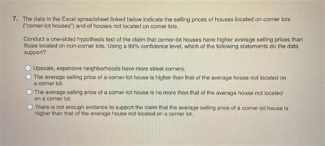 7 The Data In The Excel Spreadsheet Linked Below