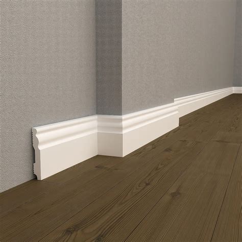 White Polymer Baseboard Trim 472ft Total 6pcs X 945