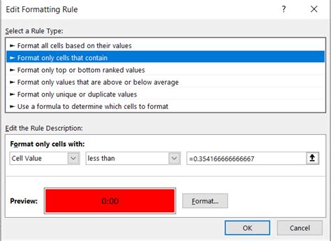 Macos Catalina Excel Conditional Formatting Before And After Time When Date And Time Are Mixed