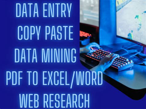 data entry in excel word copy paste and data collection mining upwork