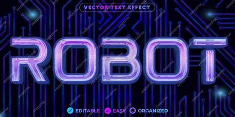 Premium Vector | Robot text effectfully editable font text effect